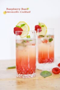 Raspberry Basil Limoncello Cocktail