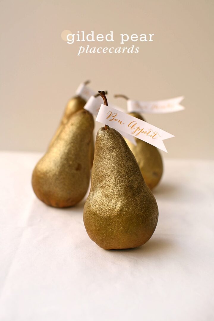 DIY Thanksgiving Pear Place Cards