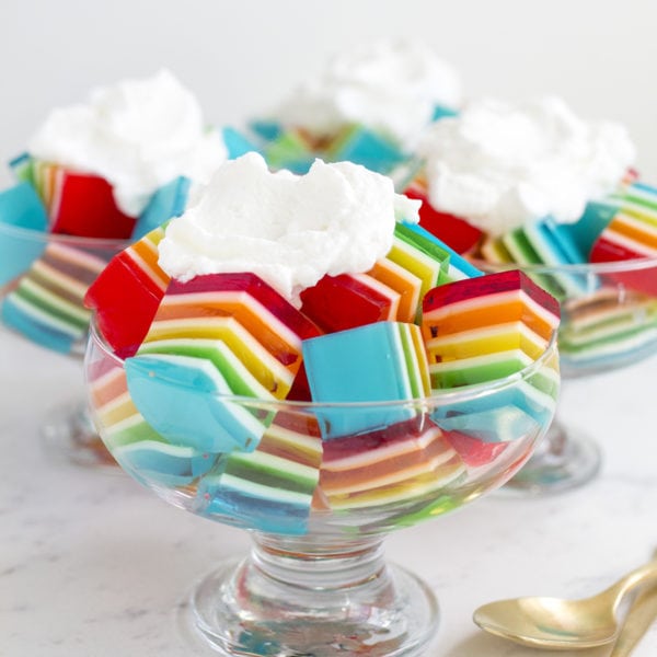 Rainbow Layered Jello • Freutcake