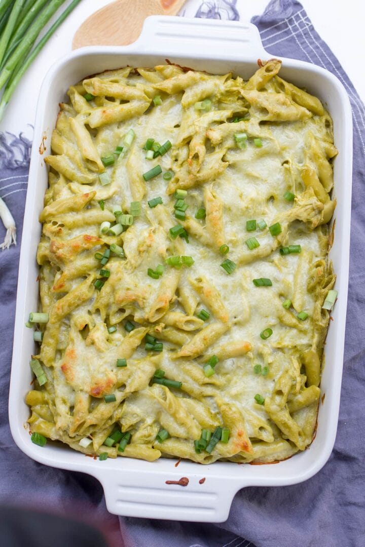 Chicken Chile Pasilla Pasta Casserole • Freutcake
