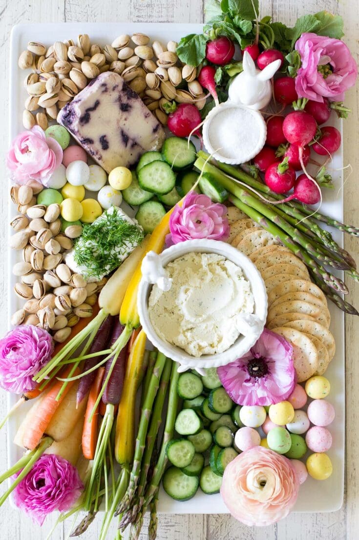 Easter Cheese and Crudites Board • Freutcake