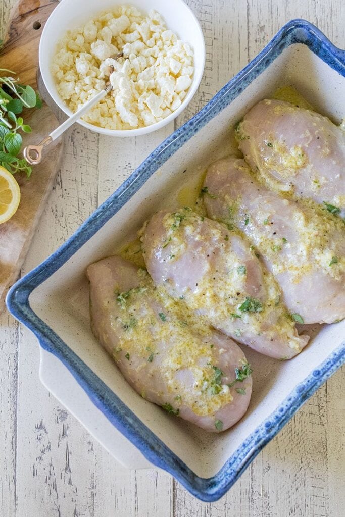 Greek Lemon Chicken with Feta Cheese • Freutcake
