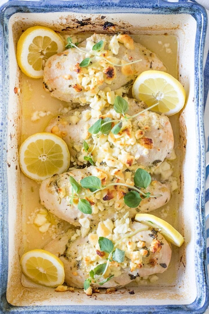 Greek Lemon Chicken with Feta Cheese • Freutcake