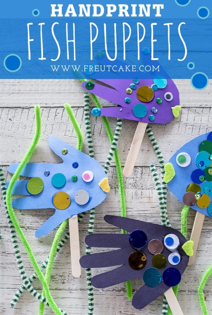Handprint Fish Puppets • Freutcake