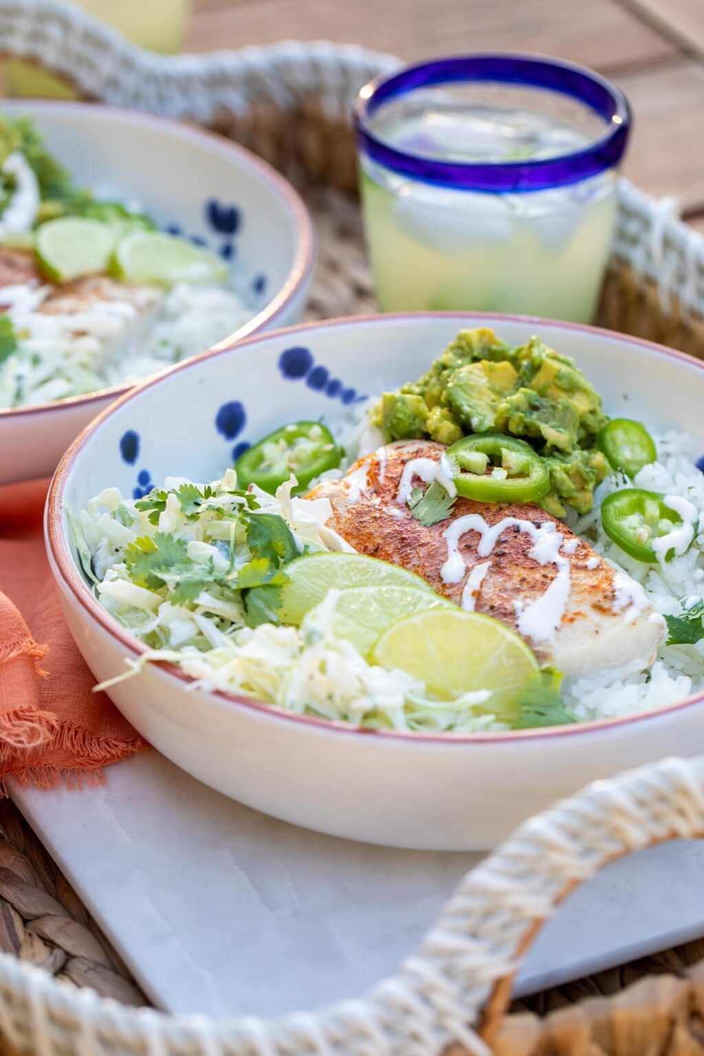 Fish Taco Bowls with Cilantro Lime Rice • Freutcake