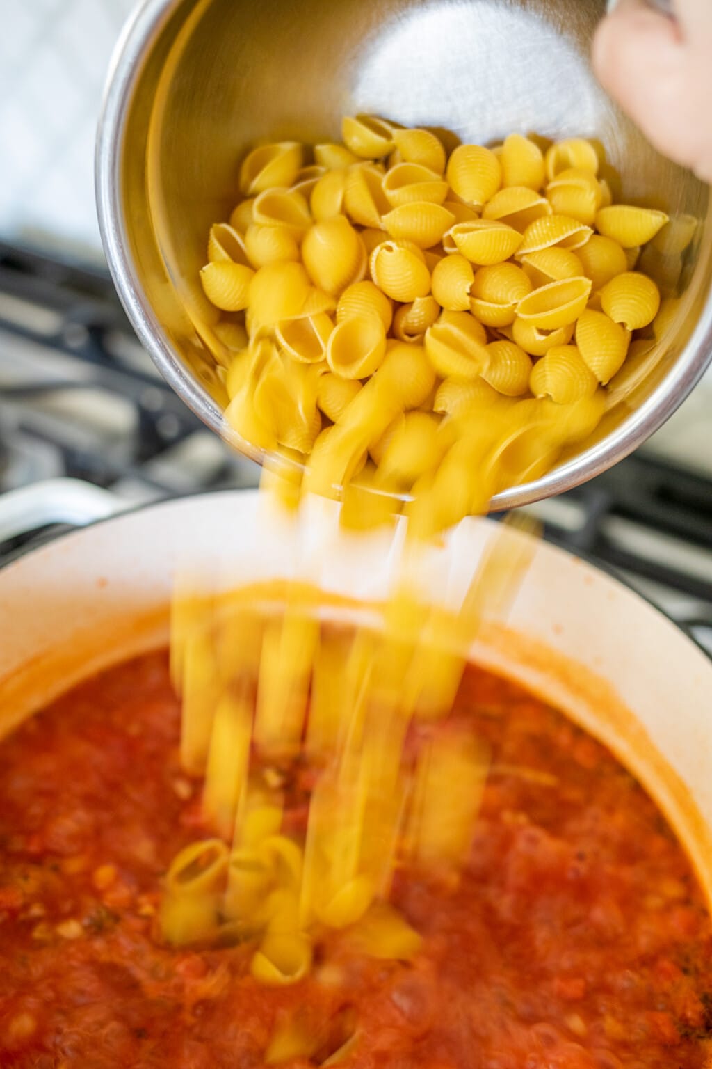 Spinach and Ricotta Stuffed Shells Soup • Freutcake
