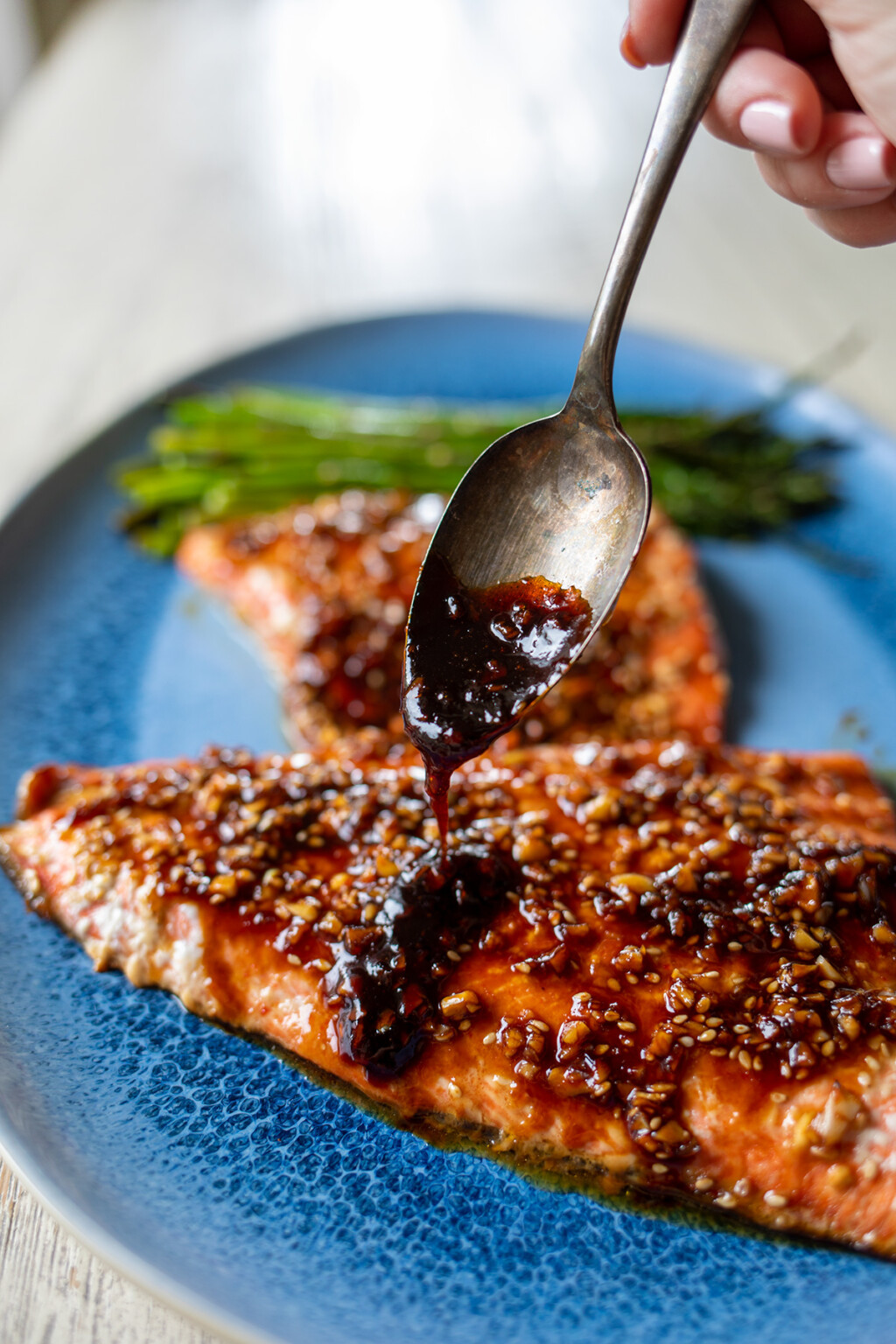 Spicy Chili Honey Salmon • Freutcake